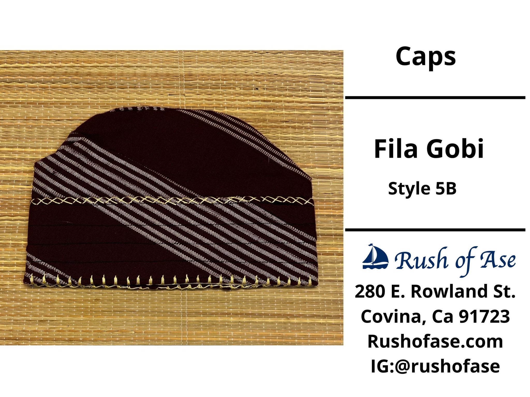 Caps | Fila Gobi | Yoruba Caps Style B – Rush of Ase