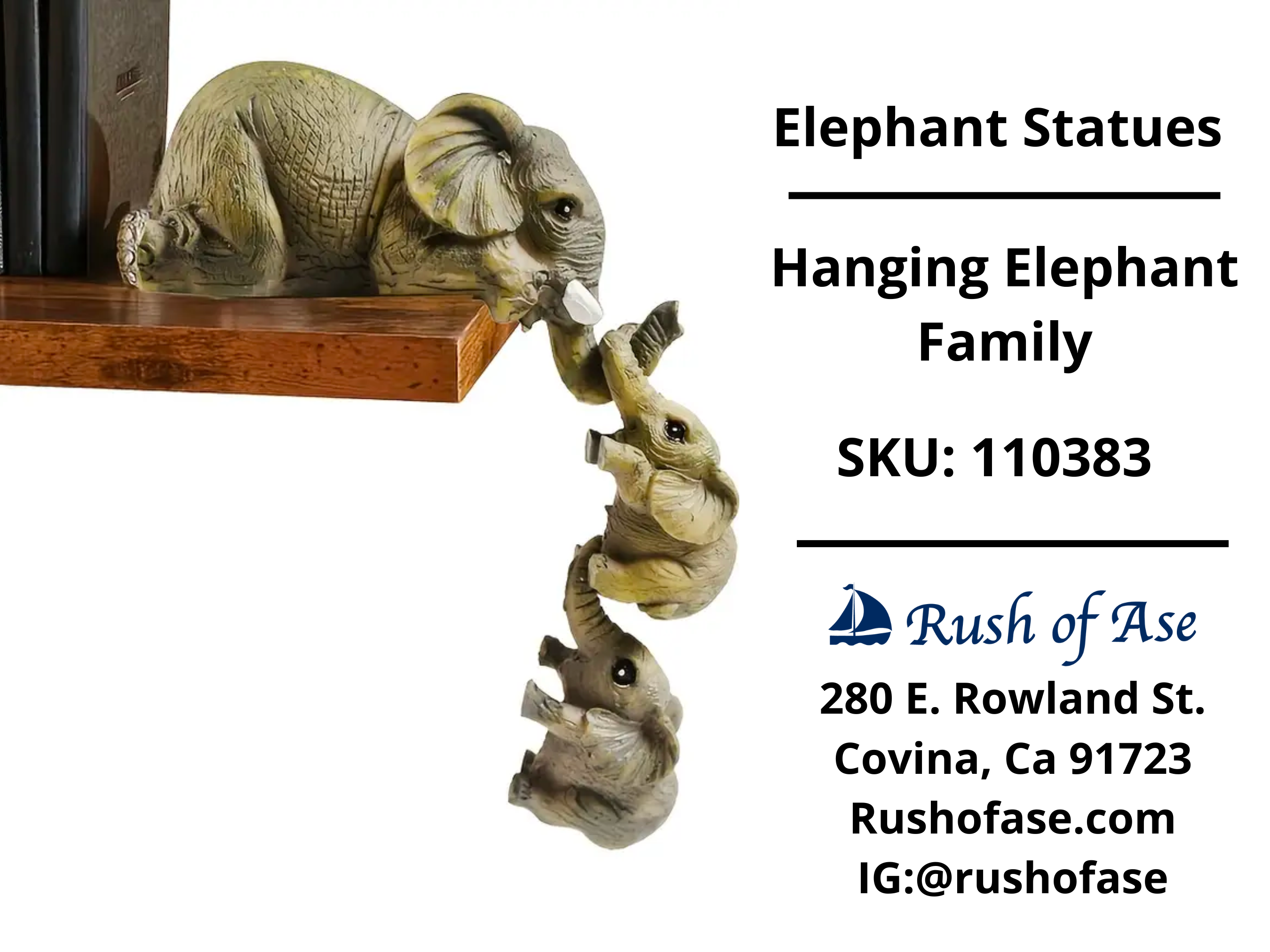 Elephant Statue | Hanging Elephant Family – Rush of Ase