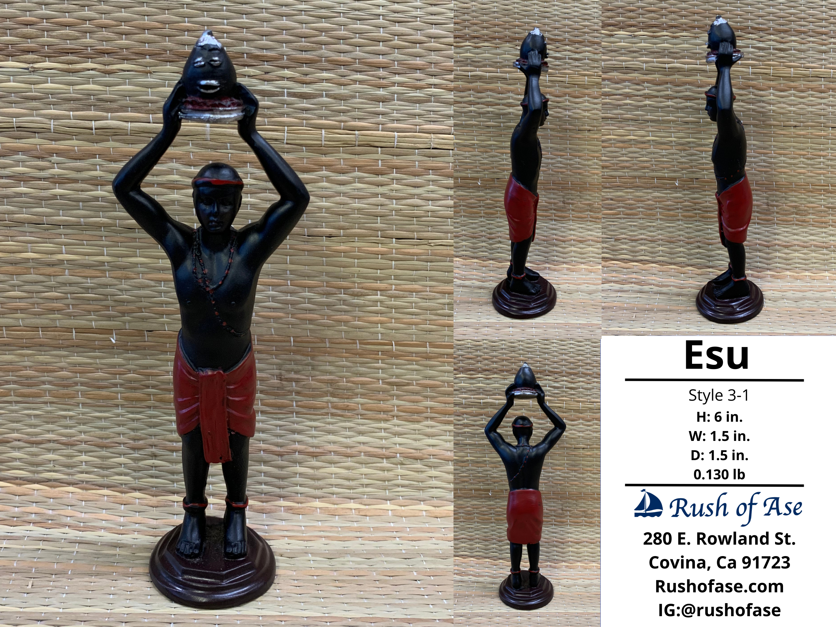 Orisa Statues | Esu Resin Statue - 6" | Style 3-1 – Rush of Ase