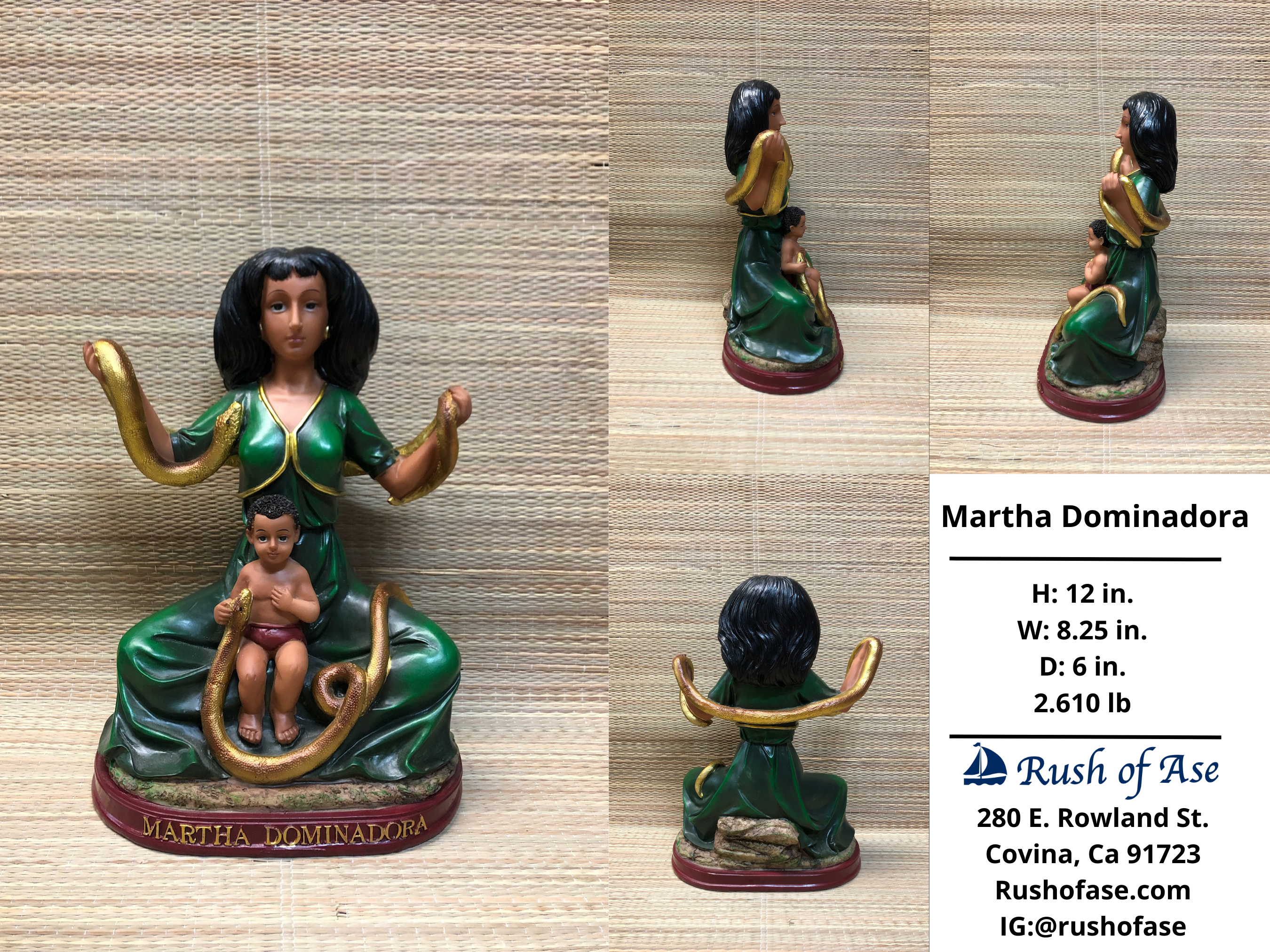 Orisa Statues | Martha Dominadora Resin Statue - 12" – Rush of Ase