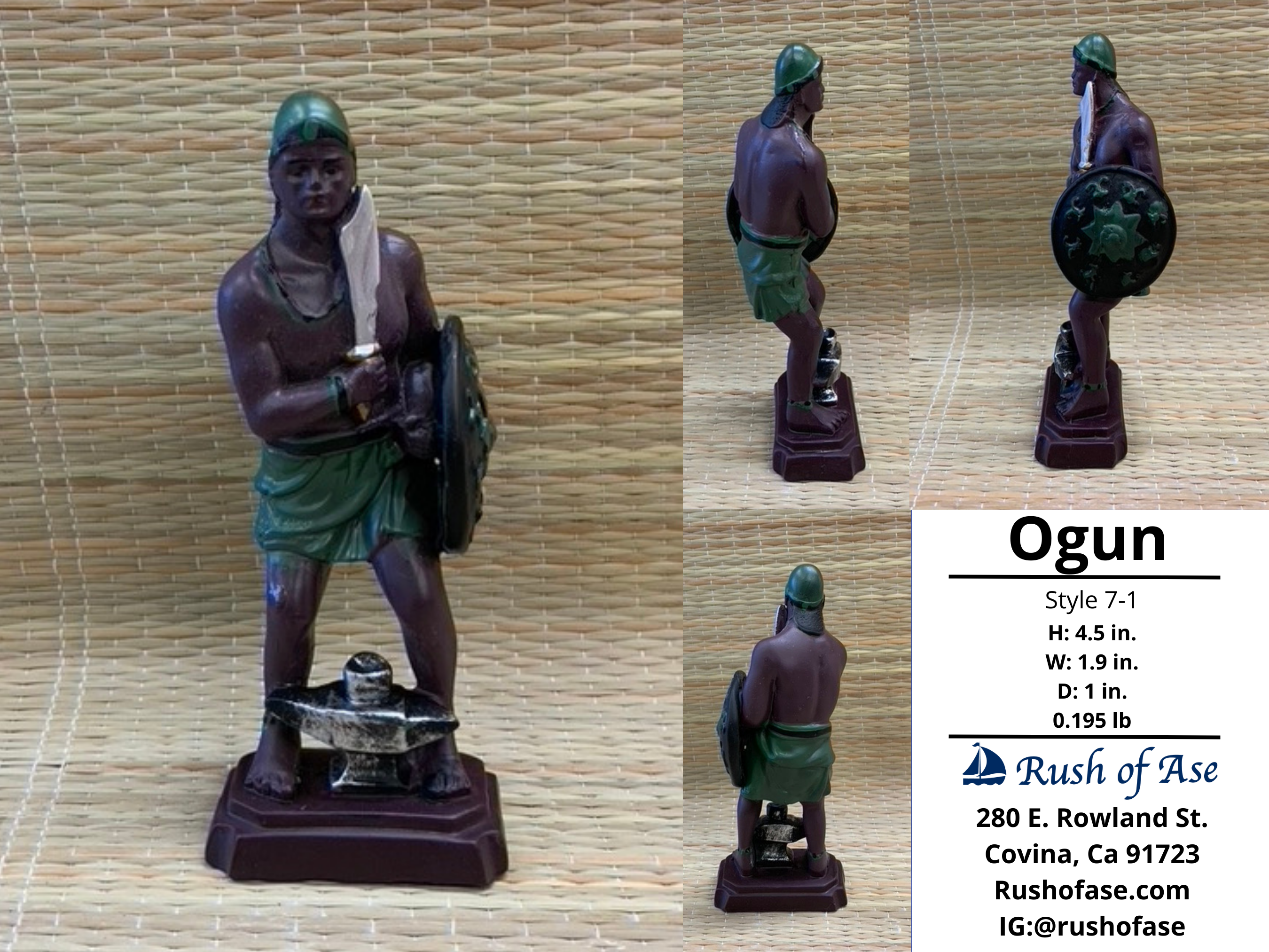 Orisa Statues | Ogun Resin Statue - 4.5" | Style 7-1 – Rush of Ase