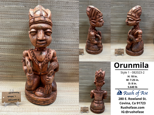 Orisa Statues | Orunmila Wood Statue - Style 1 – Rush of Ase