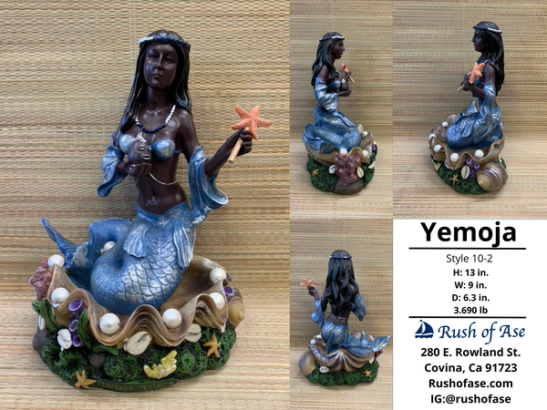 Orisa Statue | Yemoja Resin Statue - 13" | Style 10-2 – Rush of Ase