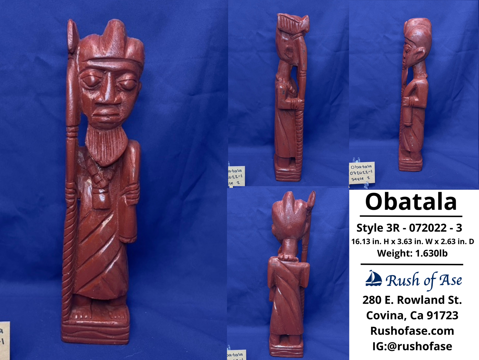 Orisa Statues | Obatala Wood Statue - Style 3R – Rush of Ase