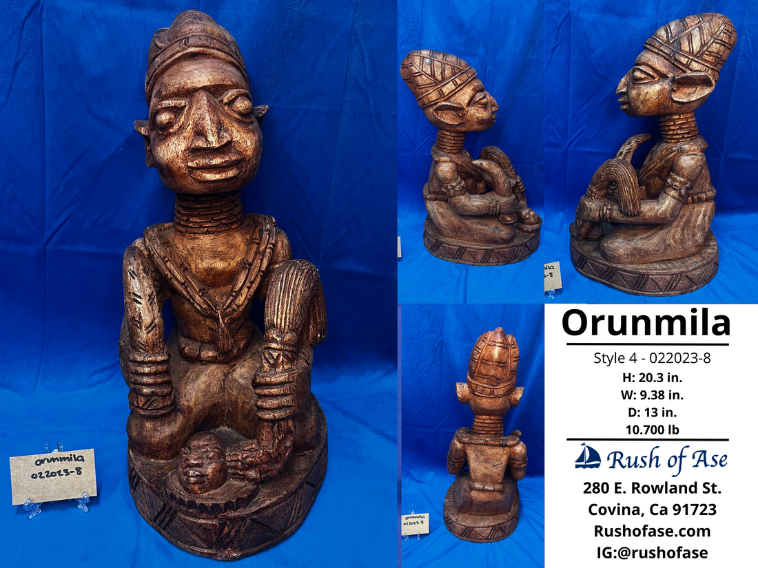 Orisa Statues | Orunmila Wood Statue - Style 4 – Rush of Ase